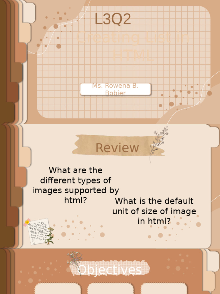 HTML Lists: Types and Creation Guide | PDF