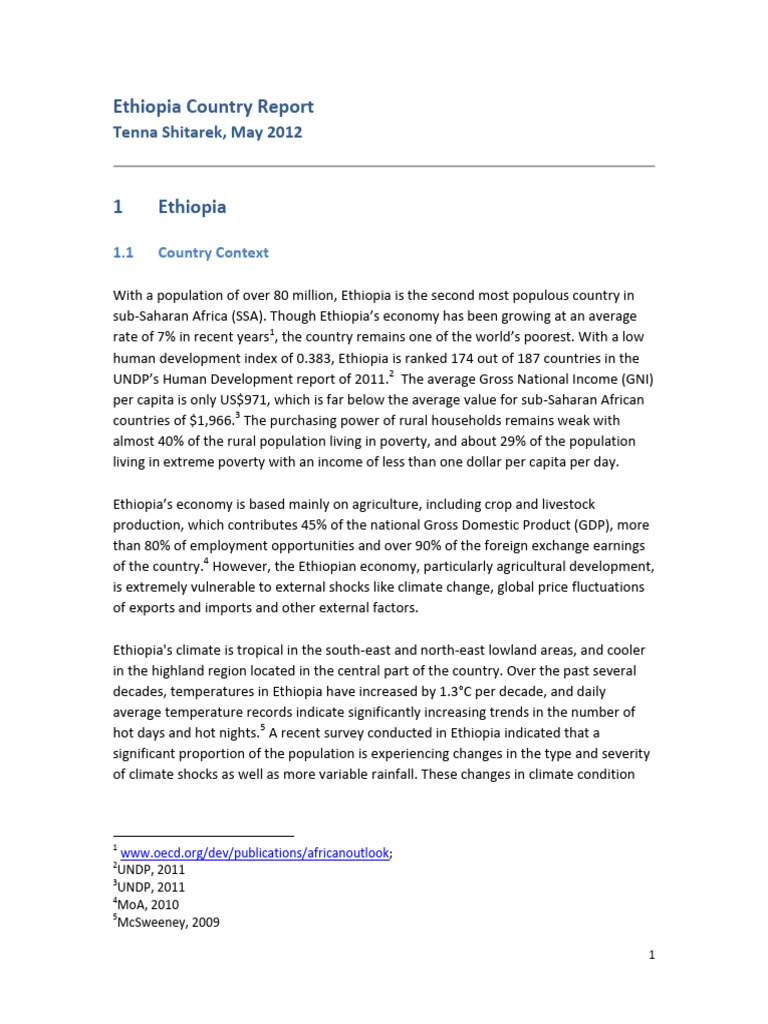 Econ Res Ethiopia Country Report | PDF | Disaster Risk Reduction ...