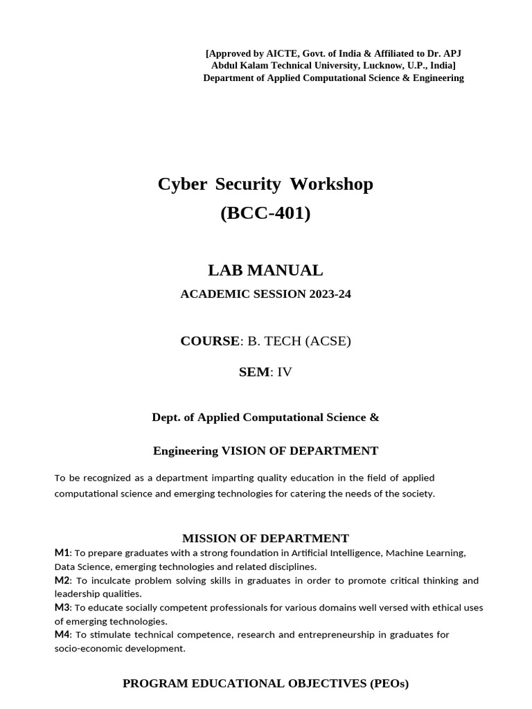 Cyber Security Lab Manual Pdf Transmission Control Protocol