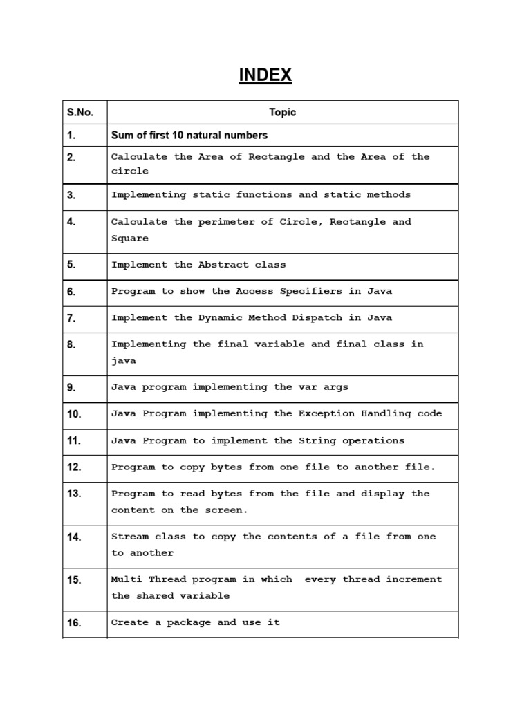 Java Lab File | PDF | Method (Computer Programming) | Class (Computer ... Java Lab File | PDF | Method (Computer Programming) | Class (Computer ...
