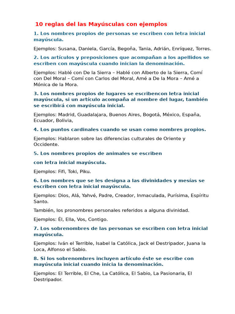 10 Reglas para El Buen Uso de Las Mayúsculas | PDF | Caso de carta