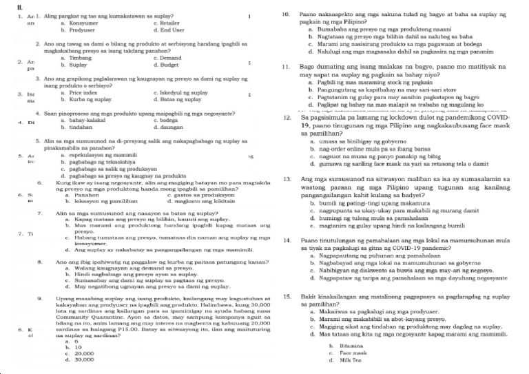 G9 SUMMATIVE 1 M.1-2 | PDF