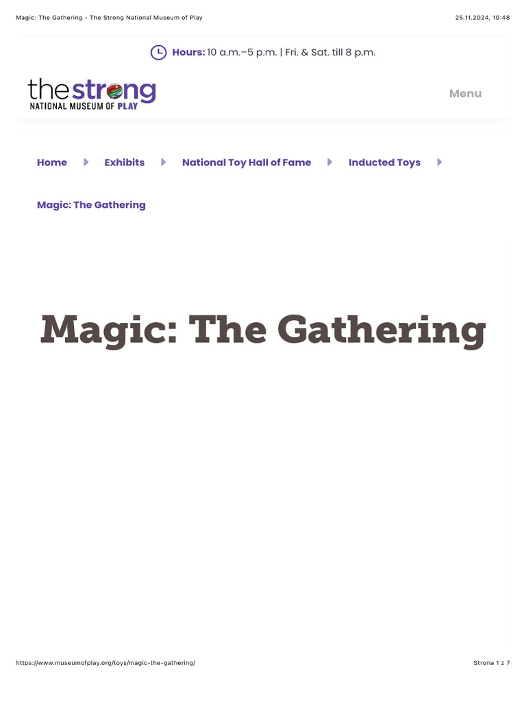 Magic: The Gathering - The Strong National Museum of Play | PDF | Gaming