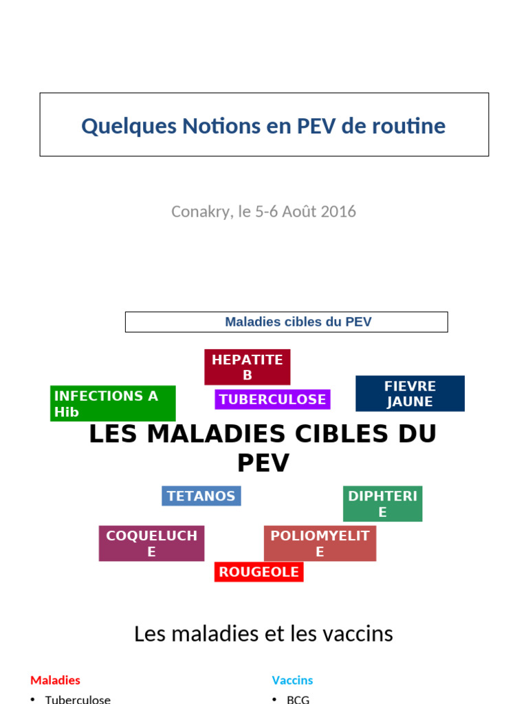 Notions clés sur le PEV de routine | PDF | Vaccination | Vaccins