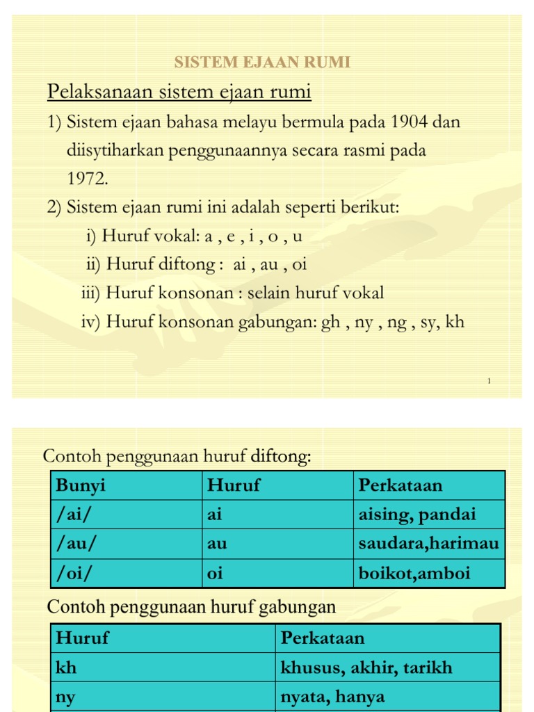 Sistem Ejaan Rumi | PDF