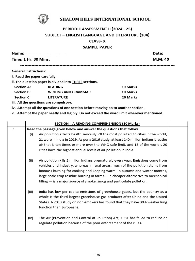 Pa Ii X English SP | PDF | Air Pollution | Environmental Issues