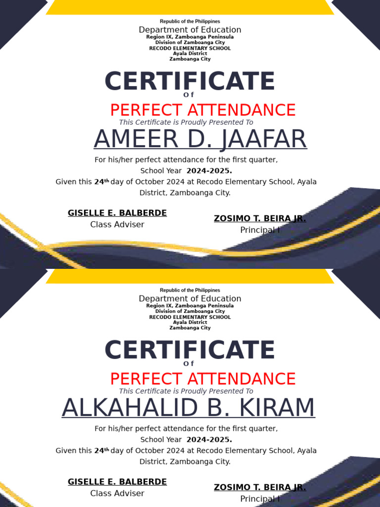 Perfect Attendance 24 25 | PDF