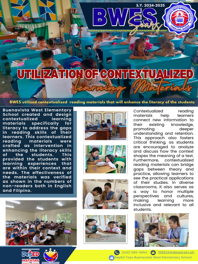 Narrative Report-Utilization of Contextualized Learning Materials ...