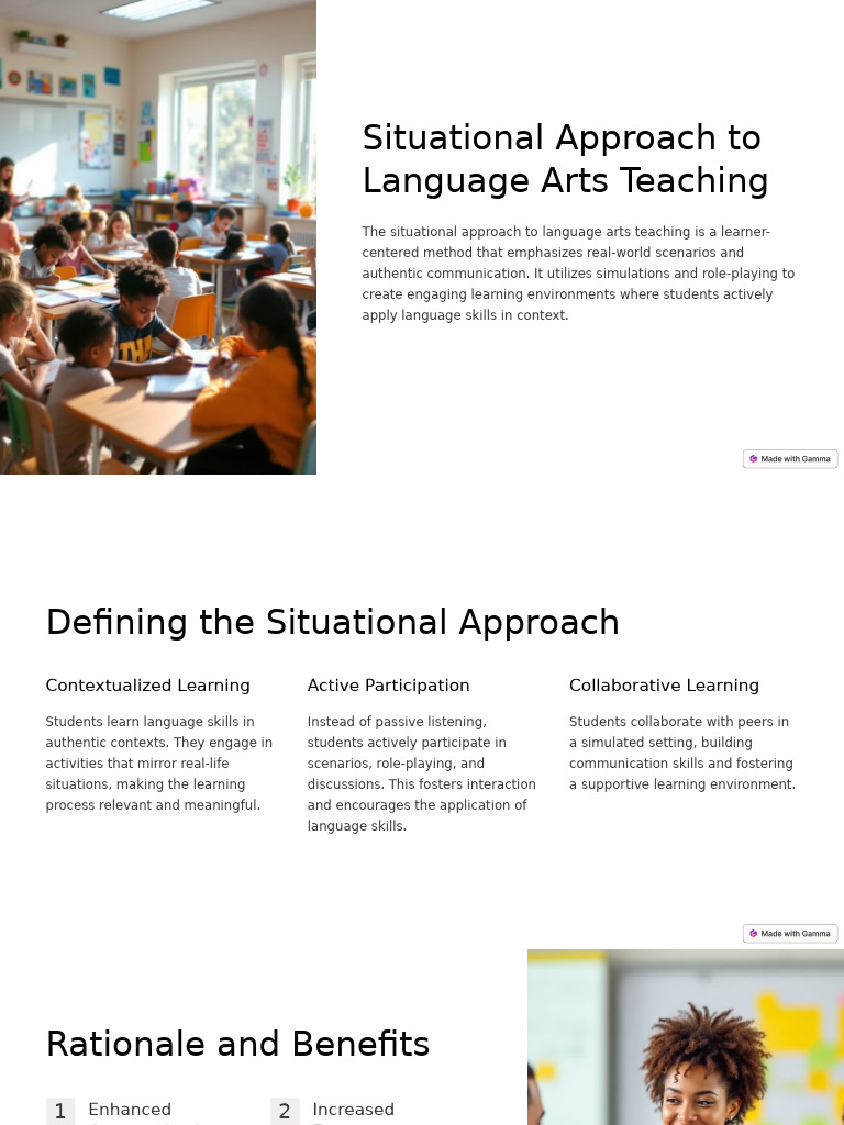 Situational Approach To Language Arts Teaching | PDF | Learning ...