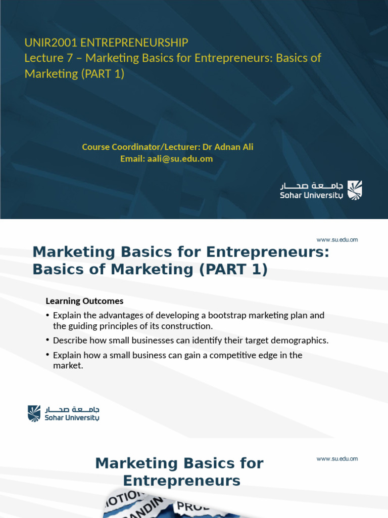 Marketing Basics for Entrepreneurs | PDF | Marketing | Entrepreneurship