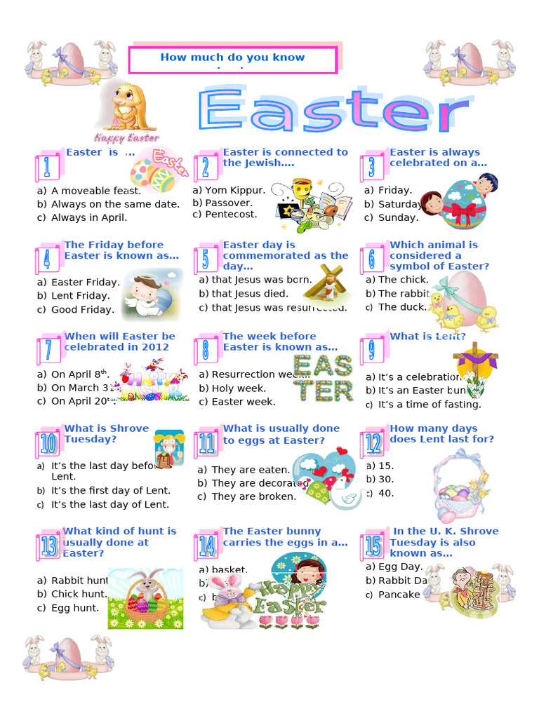 20646_easterquiz | PDF | Easter | Lent