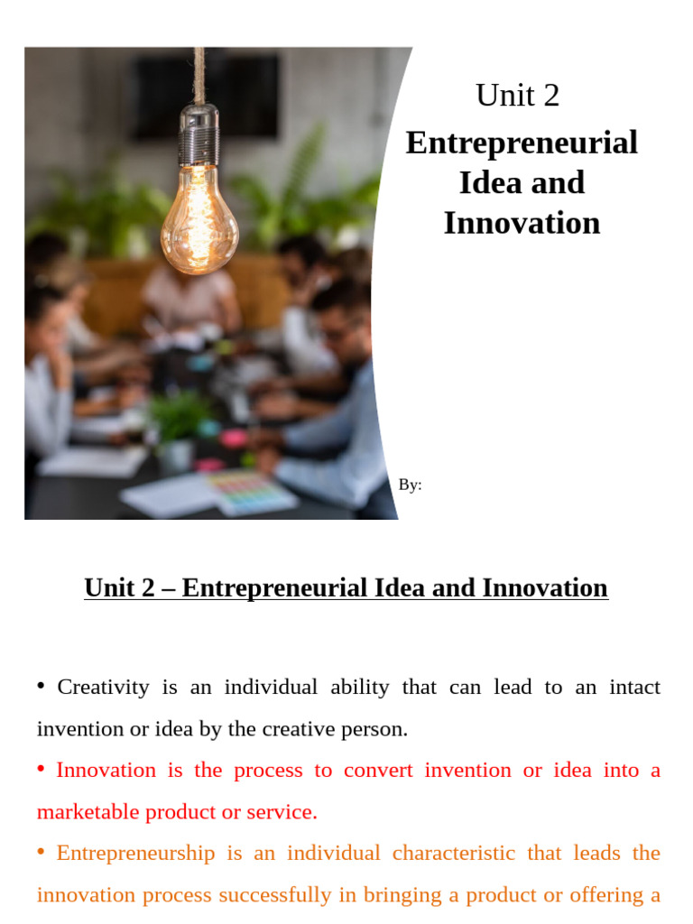 Unit - 2PME - Creativity and Inno | PDF | Creativity | Entrepreneurship