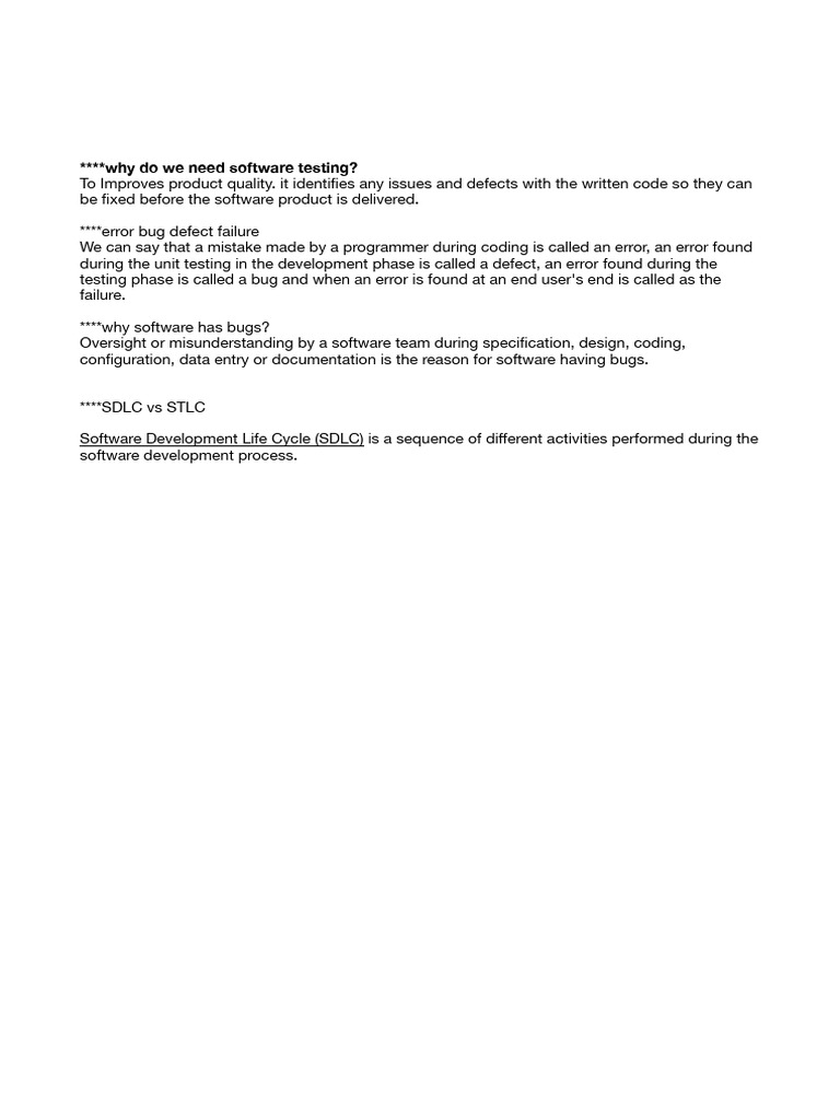 Manual Testing Notes | PDF | Software Testing | Software Development ... Manual Testing Notes | PDF | Software Testing | Software Development ...
