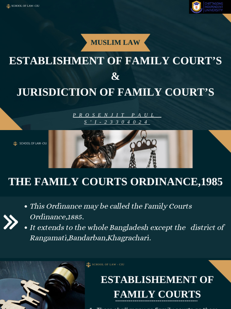 Establishment of Family Courts, Jurisdiction of Family Courts[prosen ...