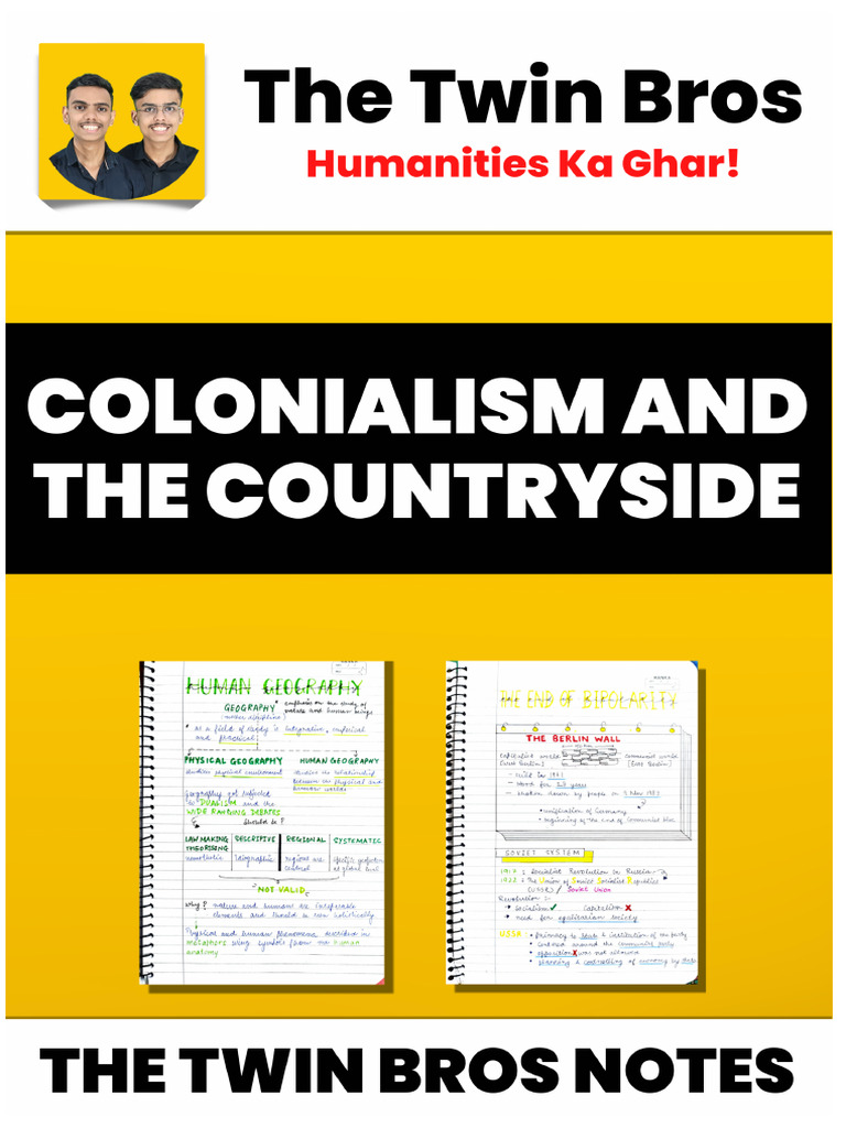 Colonialism and The Countryside Notes by The Twin Bros | PDF