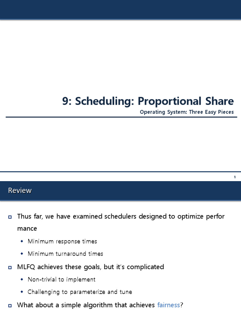 09 Scheduling Proportional Share Pdf Scheduling Computing Computing