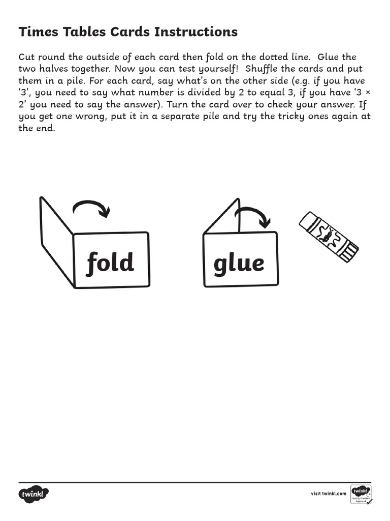 2 Times Table Division Fact Cards | PDF