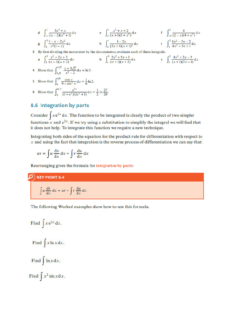 Partial Integration and by Parts | PDF