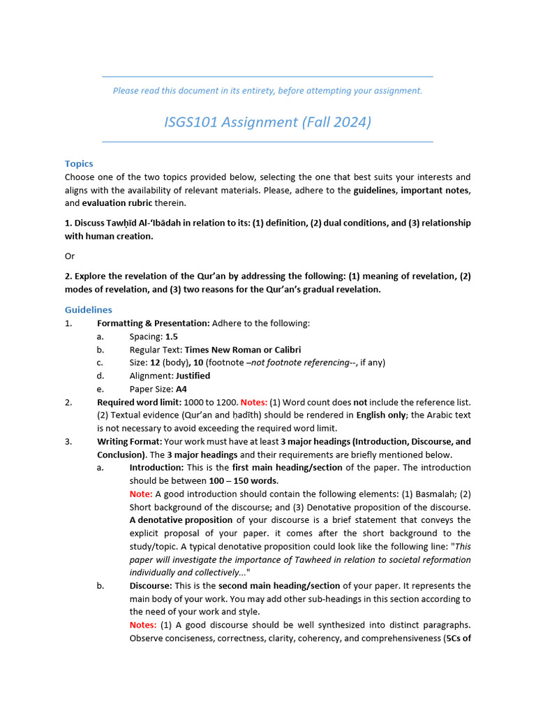 ISGS101 Assignment (Fall 2024) | PDF | Plagiarism | Citation