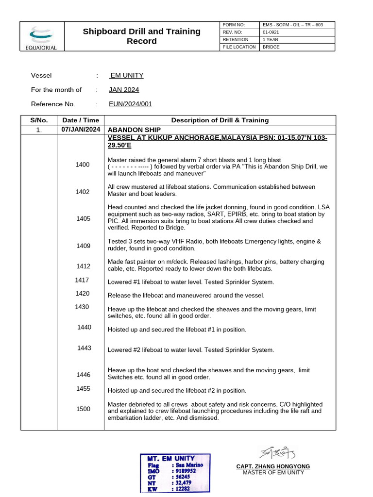Abandon Ship, Fire Fighting, Oil Pollution - (07-Jan-2024) | PDF ...