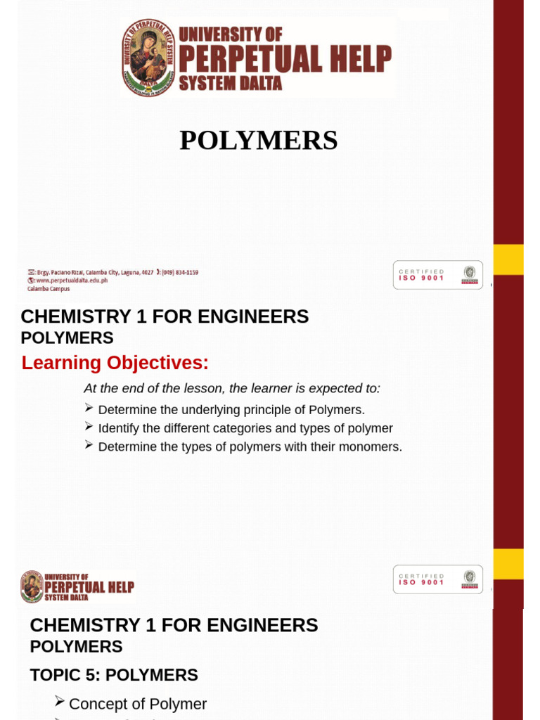 Lec Polymers | PDF | Polymers | Plastic