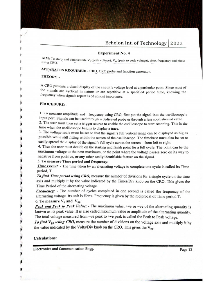 Electronics Experiments | PDF