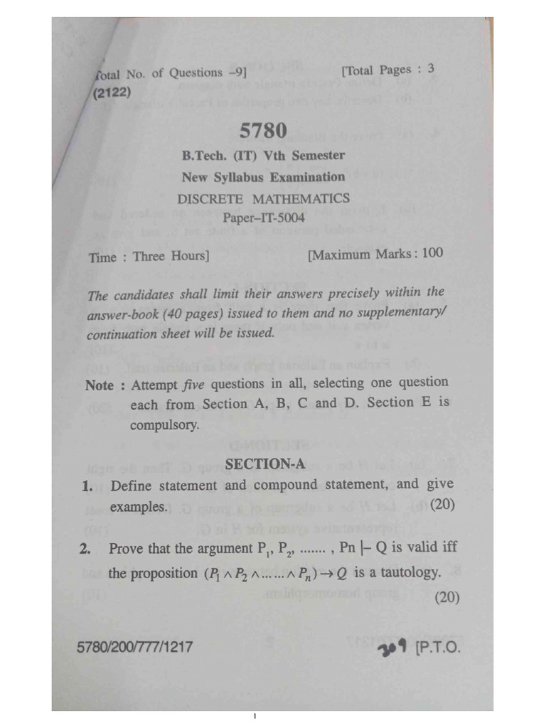 Discrete Mathematics | PDF