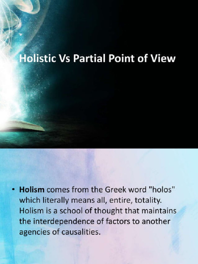 Holistic and Partial Point of View | PDF