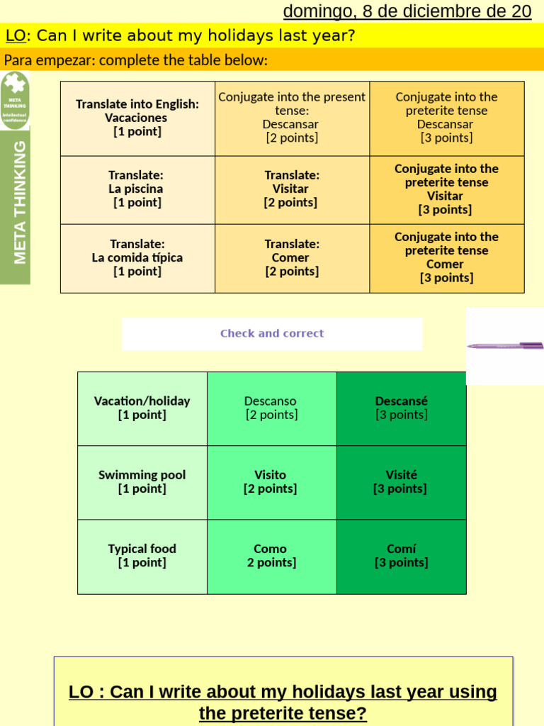 1.1 Lesson7-Preterite Tense Writing | PDF | Grammatical Conjugation ...