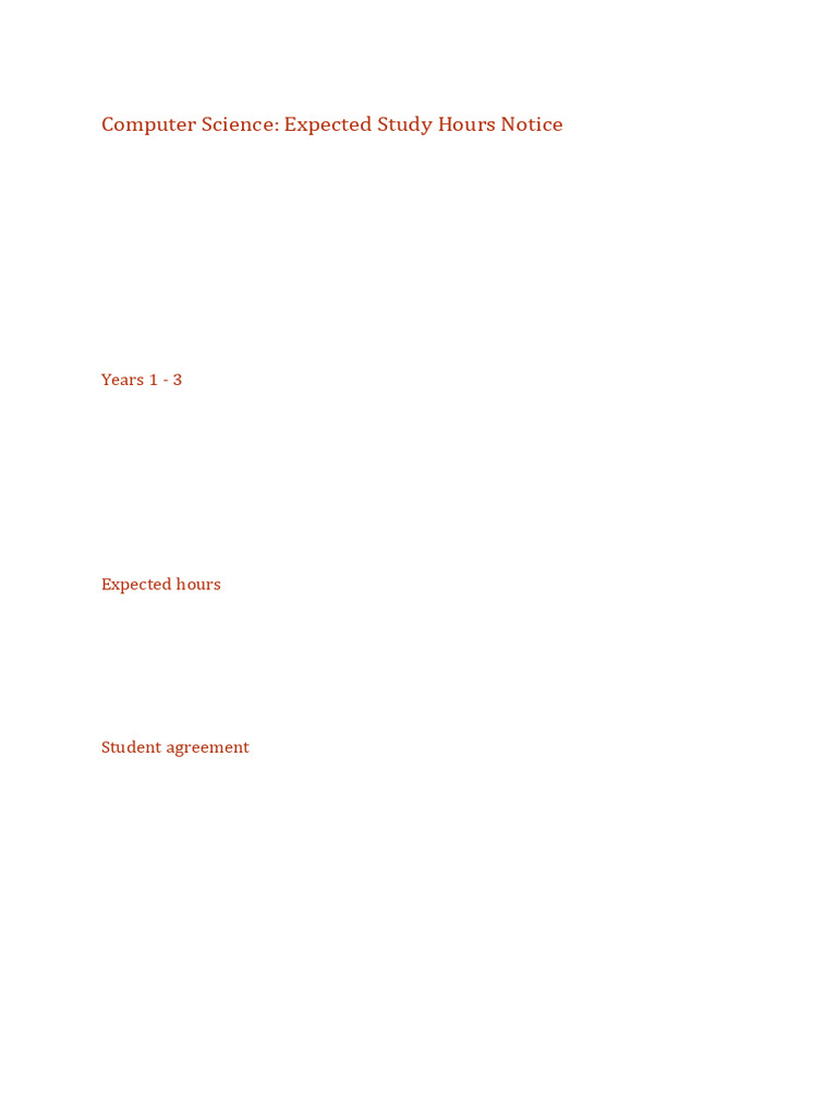 Expected Study Hours | PDF