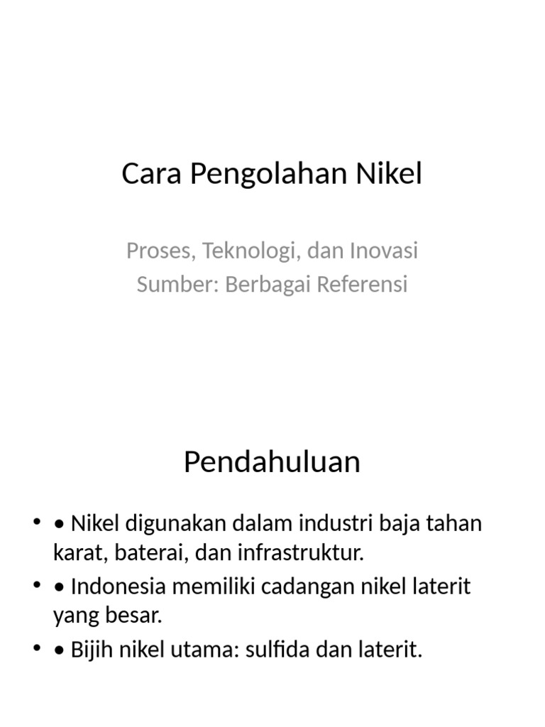 Cara Pengolahan Nikel | PDF