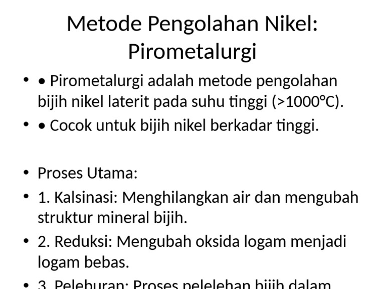 Metode_Pengolahan_Nikel_Pirometalurgi | PDF