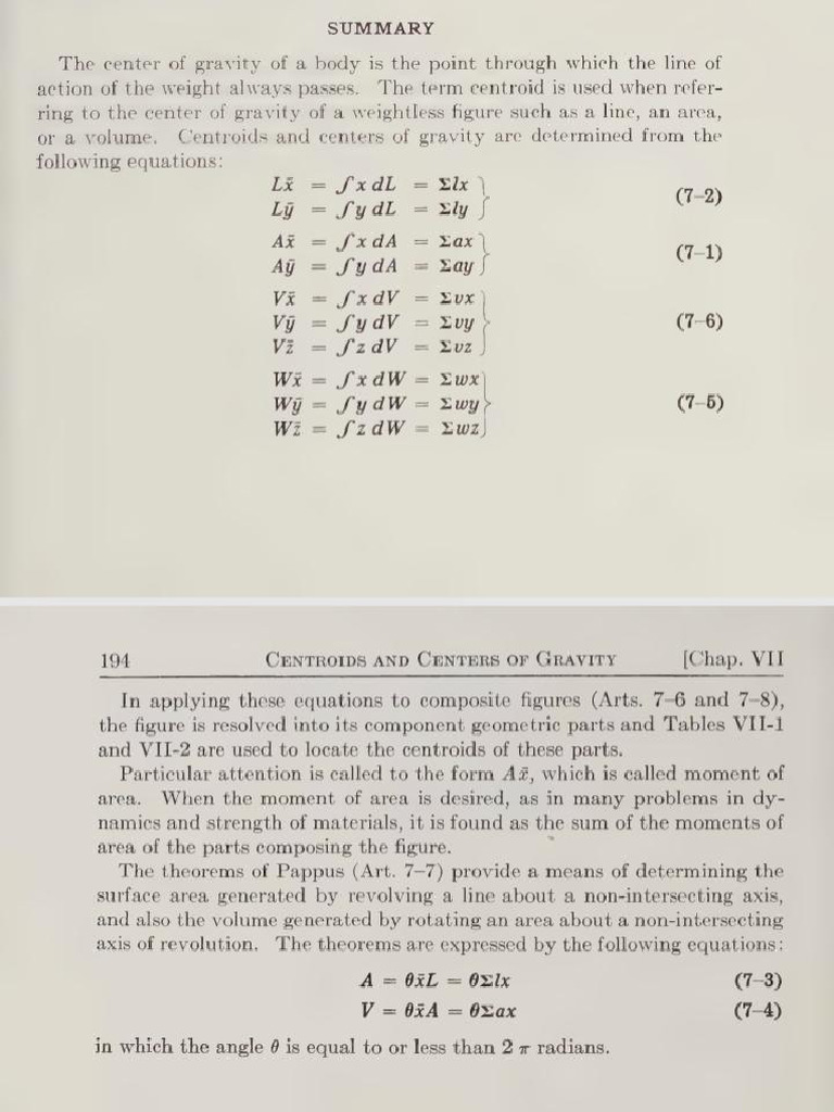 (S) Centroids and Center of Gravity | PDF | Center Of Mass | Mechanical Engineering