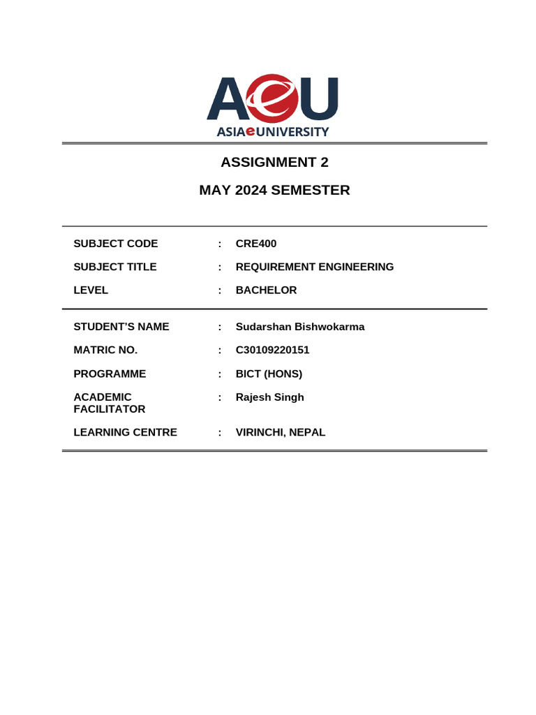 CRE400 Assignment 2 Sudarshan Bishwokarma | PDF | Systems Engineering | Computing