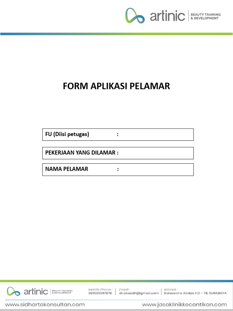 Form Pelamar Kerja | PDF