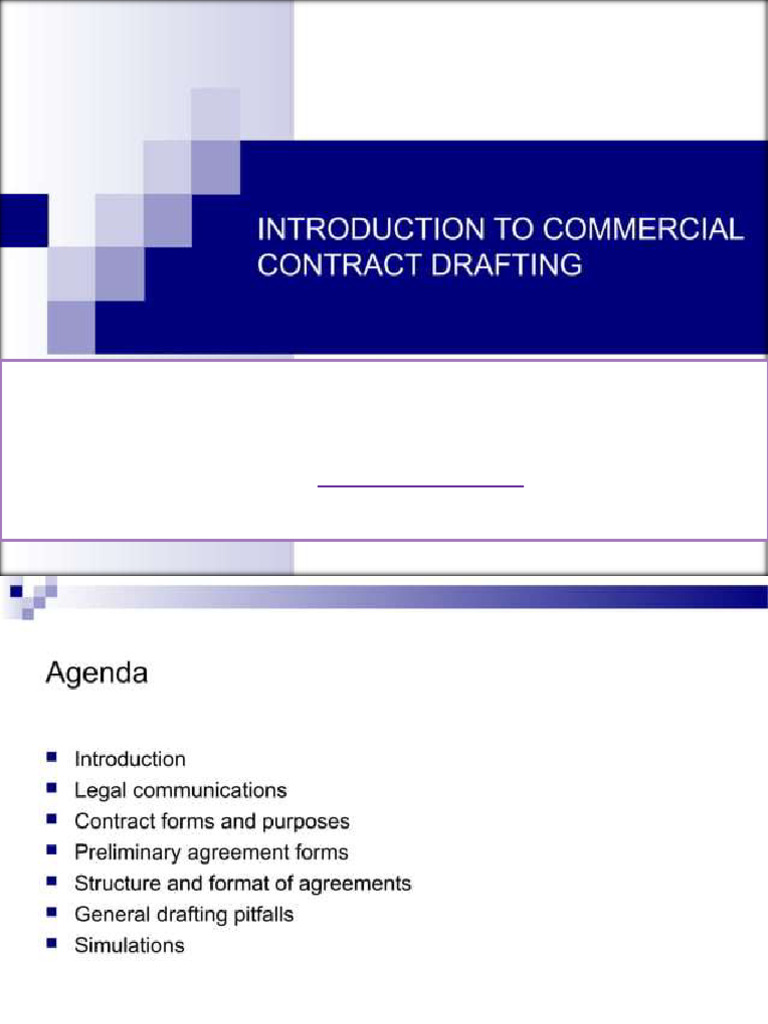 Introduction Commercial Contract Drafting | PDF