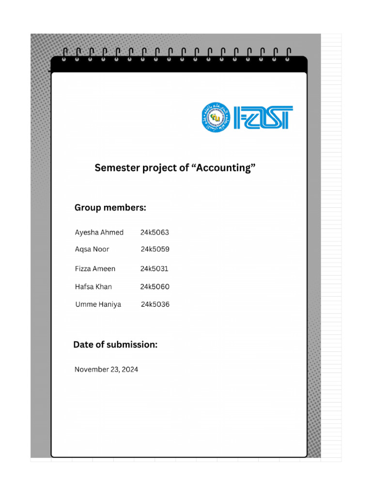 Accounting Semester Project-1 FINAL | PDF | Debits And Credits | Expense