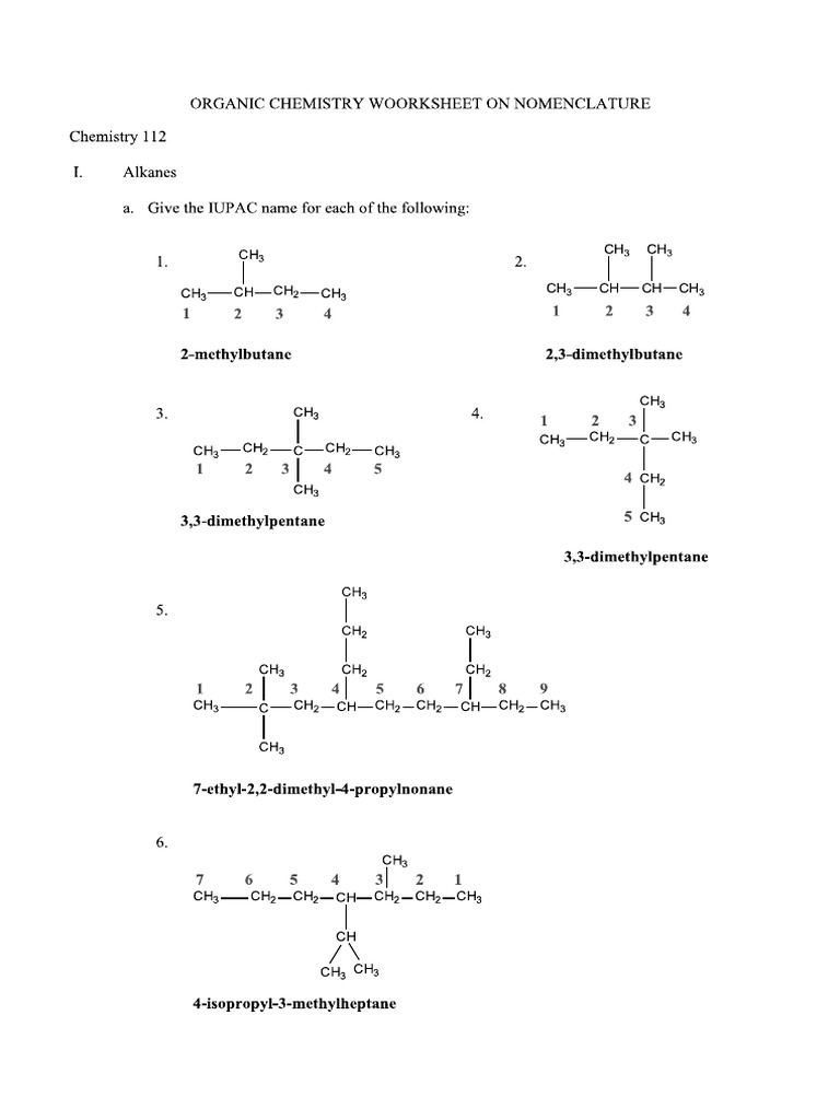 Iupac Practice 3 | PDF