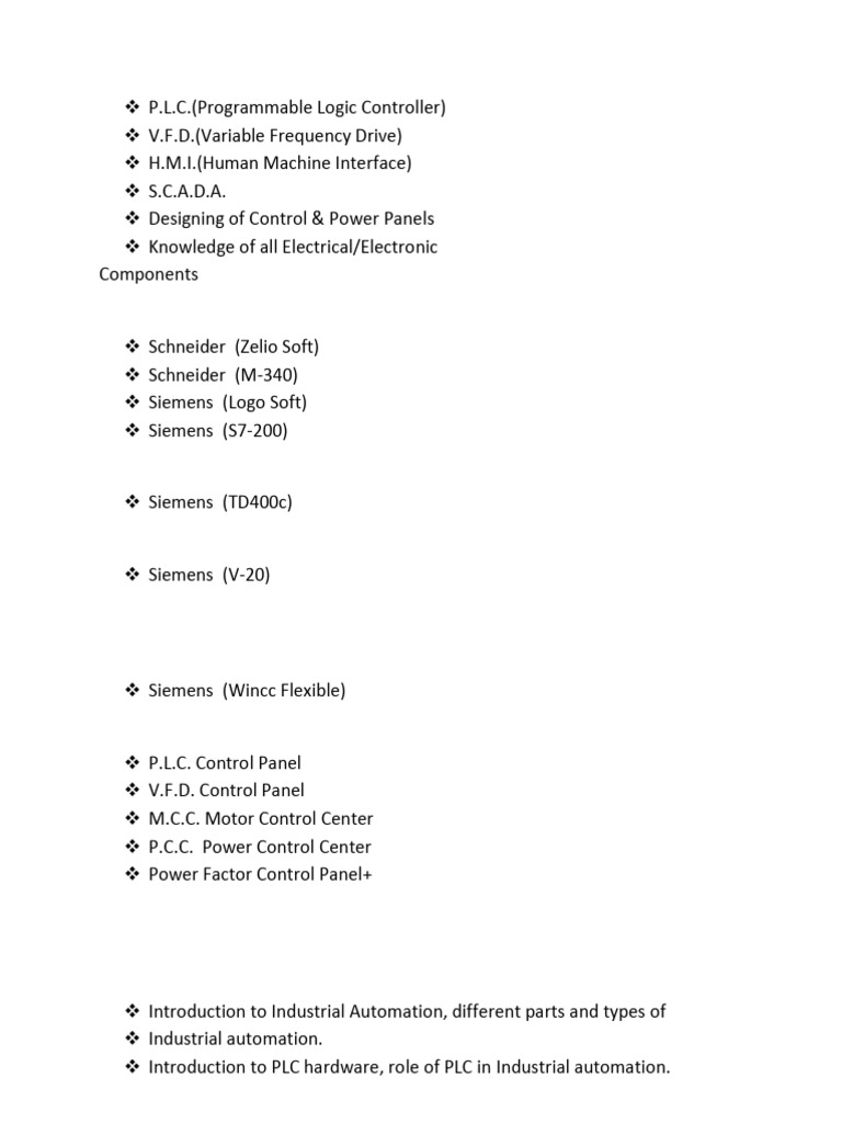 Syllabus of PLC For 6 Months. | PDF | Programmable Logic Controller | Automation