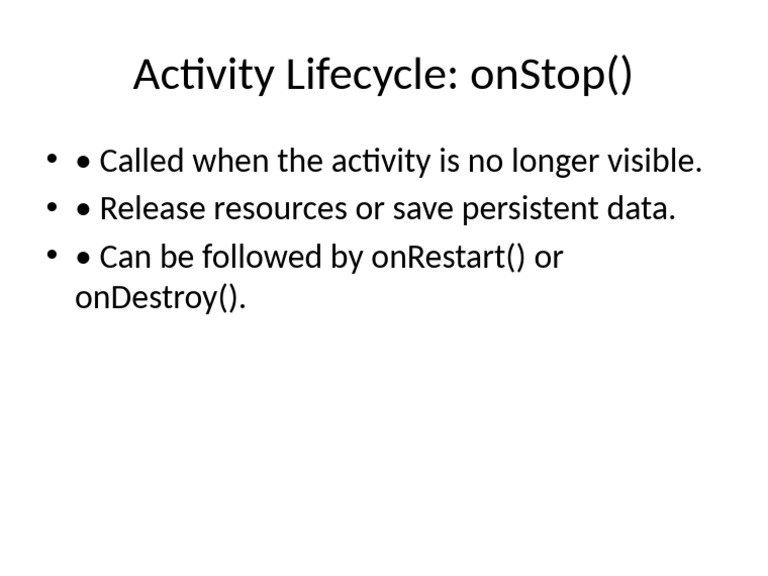 Activity Lifecycle 5 | PDF