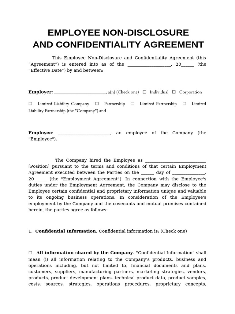 2205609-Employee Non-Disclosure and Confidentiality Agreement Lyst9091 ...