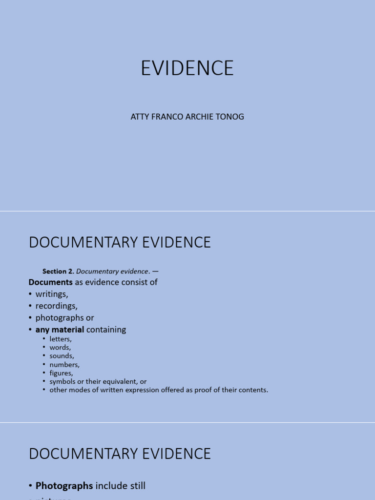 EVIDENCE-Module-5-Documentary-Evidence | PDF | Evidence | Receipt