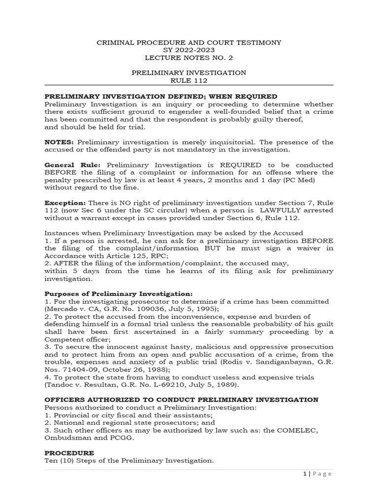 Module-2-Rule-112 | PDF | Arrest | Complaint