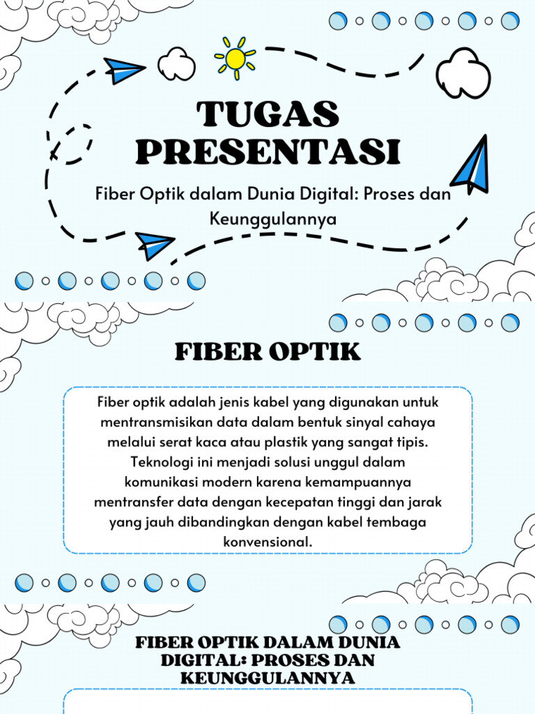 Tugas Ppt Tjat Fiber Optik | PDF