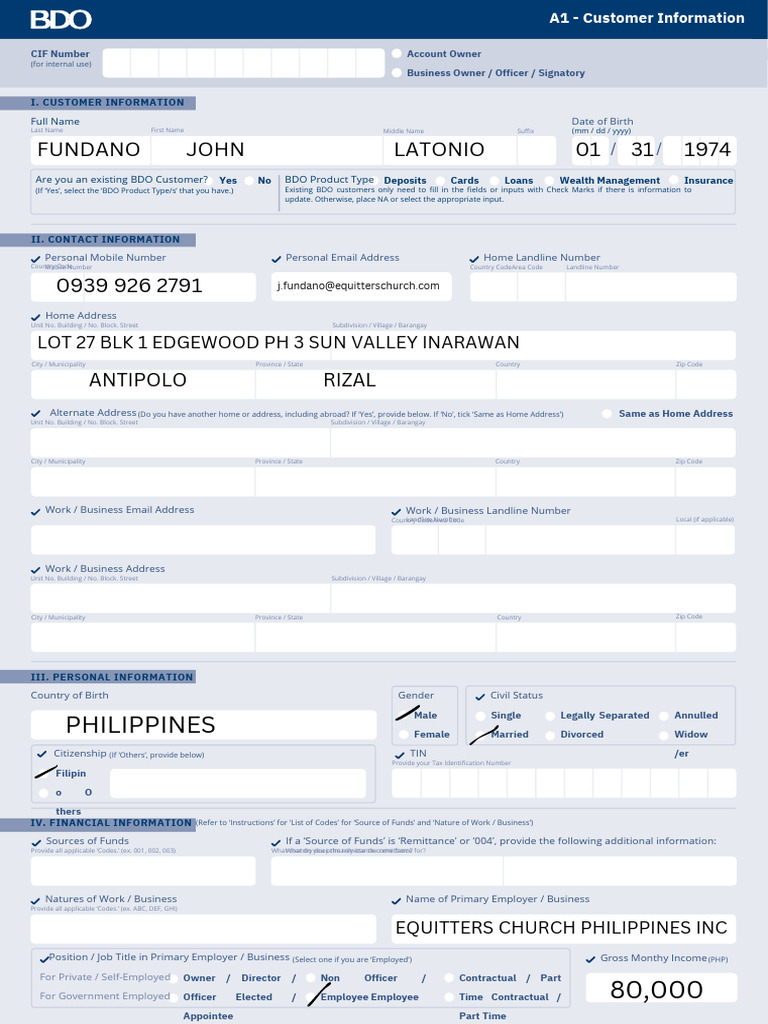 Form A1-A2 Account PDF | PDF | Loans | Financial Services
