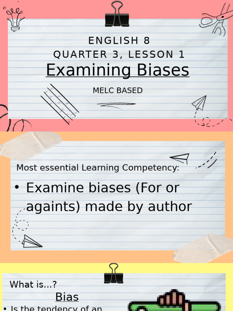 English 8 Quarter 3 Lesson 1 | PDF | Bias | Adolescence