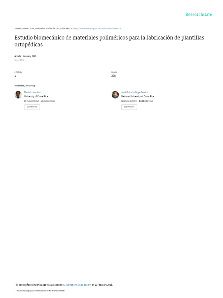 Estudio Biomecanico de Materiales Polimericos para | PDF | Comunicación académica