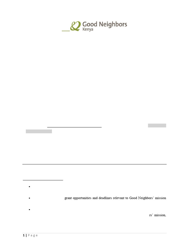 Job Description Grant Writer GNIK | PDF | Grant Writing | Project ...