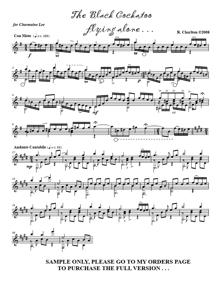 The Black Cockatoo Flying Alone (Richard Charlton) | PDF