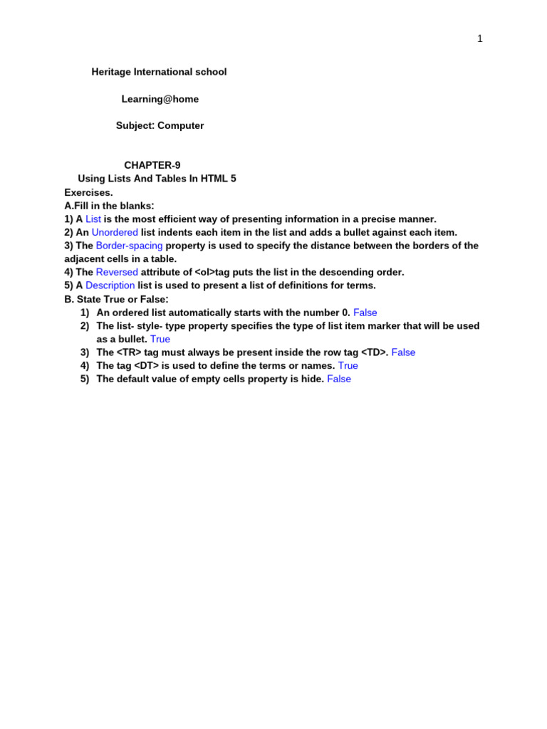 Chapter-9 Computer Class-7 TH | PDF | Html Element | Computing